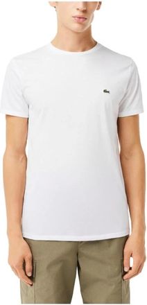 Lacoste Homme, Tops, Blanc, Taille: 2XL T-shirt en coton