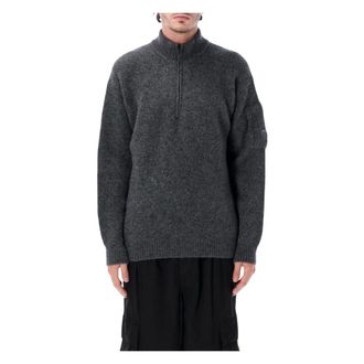 C.P. Company C.p. Company - Pull-over &agrave; demi-zip Lens - Homme - Pulls - Gris - Taille: L