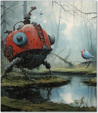 Wallario Herdabdeckplatte/Spritzschutz aus Glas, 52 x 60 cm, 1-teilig, für Ceran- und Induktionsherde, Motiv: Begegnung im Nebel