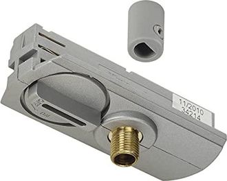 SLV 1-Phasen Pendelleuchtenadapter inklusive Zugentlastung und Gewindest&uuml;ck, silbergrau 143124, Grau