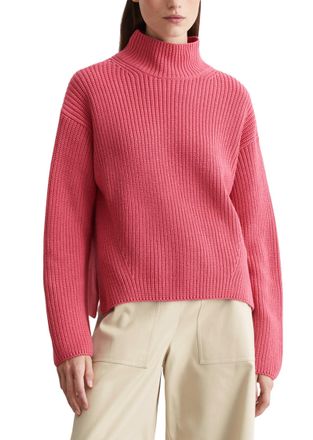 Marc O'Polo Damen Strickpullover aus Bio-Baumwolle mit Turtleneck, Rosa (Blushed Berry), XS