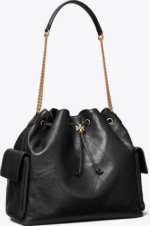 Tory Burch Damen Gro&szlig;e gesteppte Charlie Schultertasche mit Tunnelzug