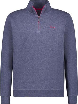 N.Z.A. Herren Pullover blau Baumwolle unifarben