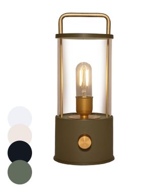 Coen Bakker LED Laterne Tischlampe dimmbar IP44 Lampe USB Warmweiß für Innen & Außen 15x11 cm Tischleuchte, Farbe:Taupe