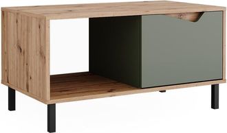 Vicco Couchtisch Marelle, Grün/Artisan, 90 x 50 cm mit 1 Tür