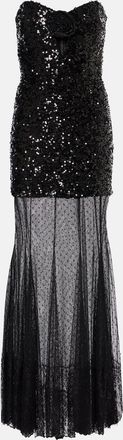 Rebecca Vallance Robe Diana mit Pailletten und Mesh