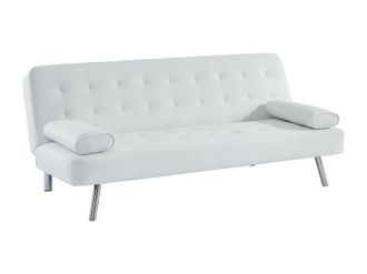 Vente-Unique Schlafsofa Klappsofa - Kunstleder - Wei&szlig; - Michelle II