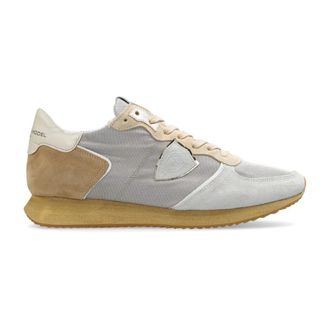 Philippe Model Stilvolle Low-Top-Sneaker in Grau- Braun und Wei&szlig; - - Shoes - Damen - Grau - 39 EU