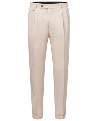 Windsor Chino aus Baumwolle und Stretch mit zwei Bundfalten, Shaped Fit in