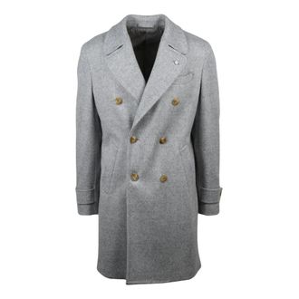 L.B.M. 1911 L.b.m. 1911, Homme, Manteaux, Gris, Taille: 4XL Cappotto doppiopetto