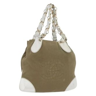 Chanel Sac cabas vintage en toile Pre-owned - Femme - Pre-owned - Beige - Taille: ONE Size