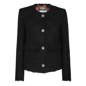 Philipp Plein Tweed Jacket LS - - Jackets - Damen - Schwarzk - S