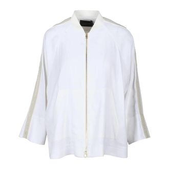 Lorena Antoniazzi Leichte Garzato Zip Jacke - - Jackets - Damen - Wei&szlig; - XS