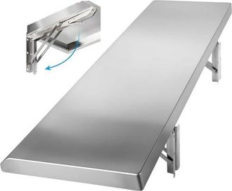 Generic &Eacute;tag&egrave;re Murale Pliante INOX De Cuisine Pliable Rabattable Commerciale, &Eacute;paisseur Tablette 0.8Mm, Montage Mural,Argent(60X35cm)