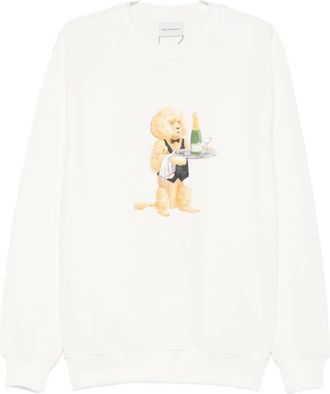 Dr&ocirc;le de Monsieur Homme, Sweatshirts et sweats &agrave; capuche, Blanc, Taille: M Le Poodle SweaT-shirt