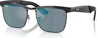 Ray-Ban Wayfarer Deluxe Sonnenbrillen Schwarz Fassung Blau Glas 53-18