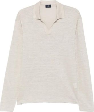 Barba Homme, Tops, Beige, Taille: 3XL Polo en lin sans boutons