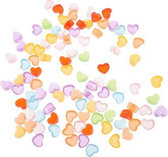 NUOBESTY 100 Bunte Herzanh&auml;nger aus Kunstharz 100 St&uuml;ck Vasenf&uuml;ller f&uuml;r Tischdekoration Selbstgemacht Herzornamente f&uuml;r Hochzeit Valentinstag und Geburtstagsfe