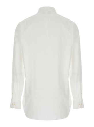 Polo Ralph Lauren Mens Custom Fit White Shirt With Embroidery Cotton