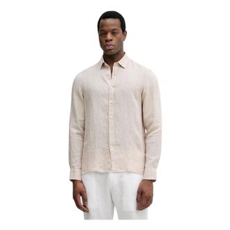 Michael Kors Klassisches Leinenhemd - - Shirts - Herren - Beige - 2XL