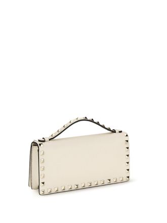 Valentino Garavani Womens Chain Wallet Rockstud Light Ivory Calf Leather & Purses