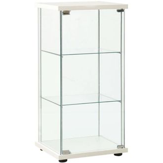 vidaXL Vitrine Hartglas Wei&szlig; - Vidaxl