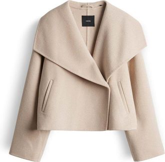 someday Wolljacke NARIA Regular mit breitem Schalkragen leicht ausgestellt geschnitten, gek&auml;mmte Oberfl&auml;che