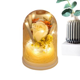 Generic Konservierte,Rosenstrau&szlig; Mit Licht In Glasglocke - Dauerhafte Als Geschenk,F&uuml;r M&uuml;tter Frauen Schwestern T&ouml;chter Ehefrauen Valentinstag Geburtstag Weih