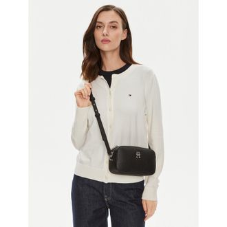 Tommy Hilfiger Handtasche Tommy Hilfiger Th Emblem Camera Bag AW0AW15179 Schwarz