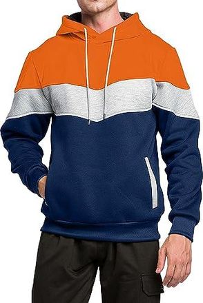 Generic Surv&ecirc;tement de sport pour homme - Automne et hiver - Surv&ecirc;tement de course &agrave; pied pour la marche, la course &agrave; pied, la randonn&eacute;e, Orange, XXL