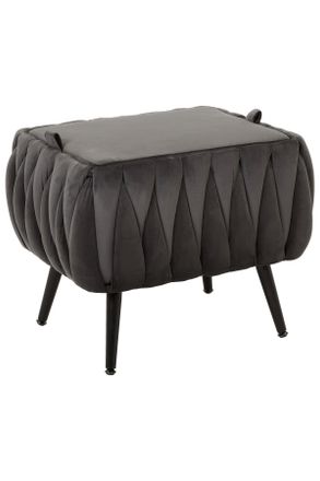 Xora Hocker, Schwarz, Dunkelgrau, Metall, Textil, rechteckig, 55x46x45 cm, Stauraum, Wohnzimmer, Hocker, Sitzhocker