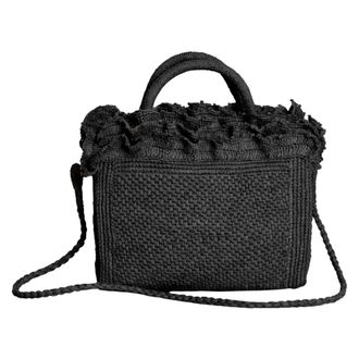 Ibeliv Laguna Raffia-Tasche mit R&uuml;schen - - Bags - Damen - Schwarzk - ONE SIZE