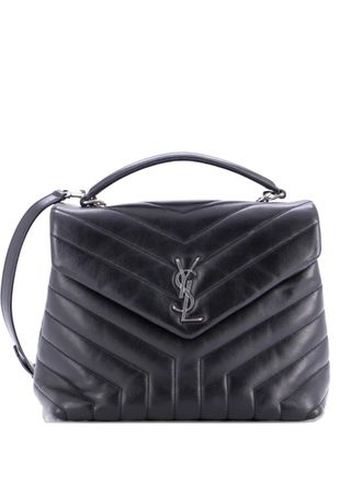 Saint Laurent LouLou Top Handle Bag Matelasse Chevron Leather Medium shoulder bag - Noir