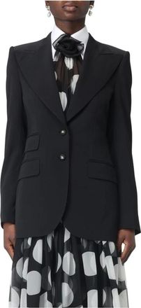 Dolce & Gabbana Femme, Vestes, Noir, Taille: 36 FR Blazer Structur&eacute; &agrave; Col Cran Dentel&eacute;