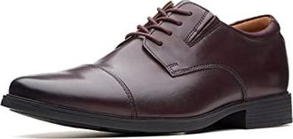 Clarks Homme Tilden Cap Tissu Oxford, Cuir de vin, 44 EU