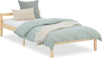 Homestyle4u Holzbett 90x200 mit Lattenrost Massiv Kiefer Bett Holz Natur Bettgestell Einzelbett G&auml;stebett Massivholzbett Schlafzimmer | Artikel 888