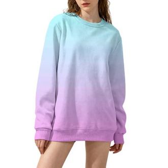 Generic Sweatshirt Femmes Pull Oversize Pas de Capuche Couleur Manches Longues Chemise Automne Puli Hauts Blouse Tunique Femmes Sweats &agrave; Capuche Tortue Cou Ha