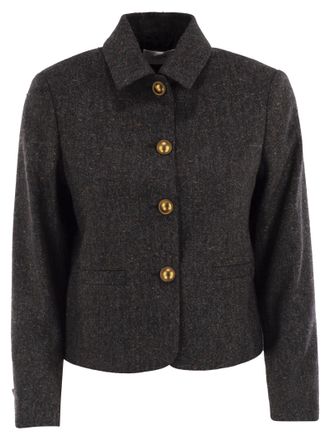 Saulina Milano Veste de style chemise Saulina Aria en laine et cachemire