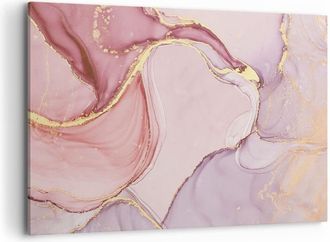 Arttor Bilder auf Leinwand 100x70cm Leinwandbild Abstraktion Marmor Rosa Groß Wanddeko Bild Schlafzimmer Küche Deko Wandbilder Dekoration Wohnzimmer Wall Dec