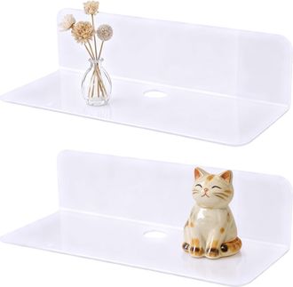 Generic Wandmontierte Regale - Organizer-Set aus Metall, schwebendes 9-Zoll-Ausstellungsregal | Dekorative Bilderleiste für Wohnzimmer, Schlafzimmer, Badezimm