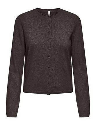 Only Only Femme Onlloyal Ls O-Neck Button Cardi KNT Noos, G&acirc;teau Au Chocolat, M EU