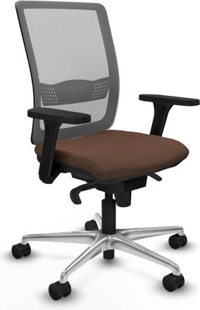 Piqueras y Crespo Einfacher Schreibtischstuhl mit 3D-Armlehnen, h&ouml;henverstellbare Lendenwirbelst&uuml;tze, ausgestattet mit 5 Positionen und injiziertem Schaumstoff, Grau/Du