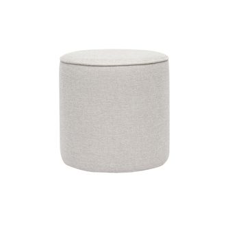 Miliboo Runder Sitzhocker aus Stoff mit Velours-Effekt, strukturiert, Beige, Durchmesser 40 cm