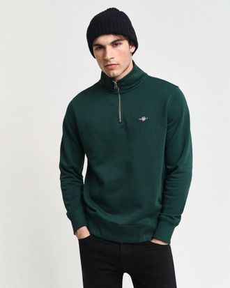 GANT Sweatshirt REG SHIELD HALF ZIP SWEAT mit Logostickerei auf der Brust