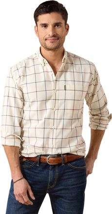 Ariat Mens Clement Shirt Long Sleeve in Antique White Plaid, Size 2X-Large, by Ariat