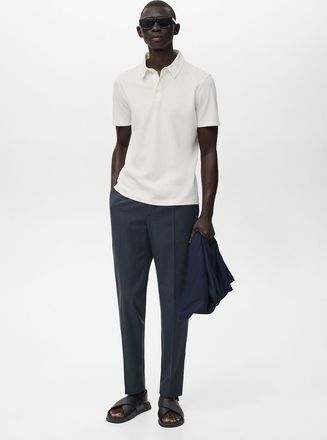 Mango Tapered Crop-Baumwollhose marineblau - Herren - 38 - MANGO MAN