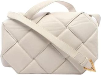 Bottega Veneta Pre-owned Maxi Intrecciato Padded lambskin 2way bag - Femme - Pre-owned - Blanc - Taille: ONE Size