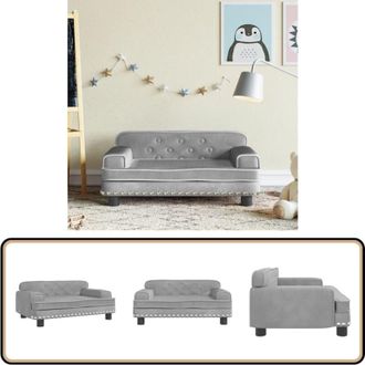 vidaXL Canapé pour enfants gris clair 70x45x30 cm velours - Canapé Enfant - Canapé Bébé - Mobilier Enfant - Meubles Pour Enfants - Décoration Chambre Enfant