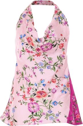 Liu Jo Femme, Tops, Rose, Taille: 40 FR Haut en satin fleuri