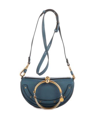 Chlo&eacute; Half-Moon Schultertasche mit Ringdetail - Blau